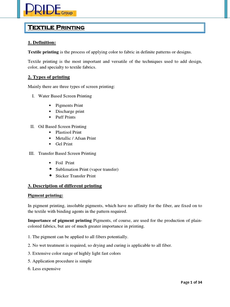 Printing Report | Download Free PDF | Printmaking | Dye