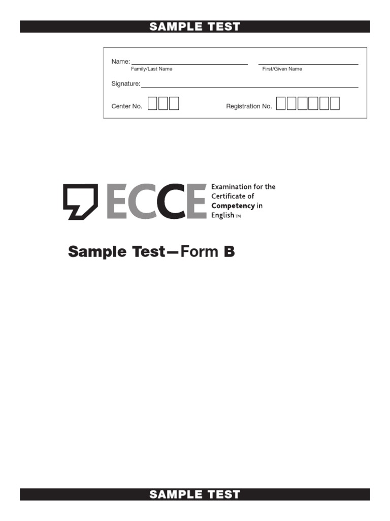 ECCE Practise Test Sample B | PDF | Phrase | Test (Assessment)