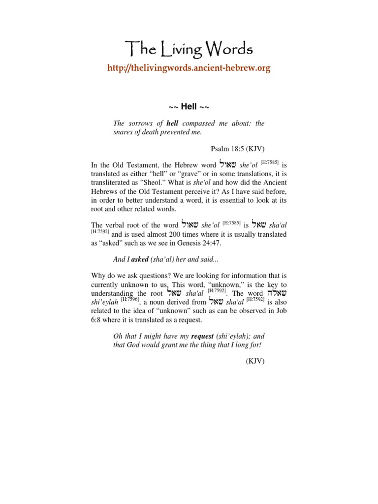 Hell | PDF | Hell | Religious Belief And Doctrine