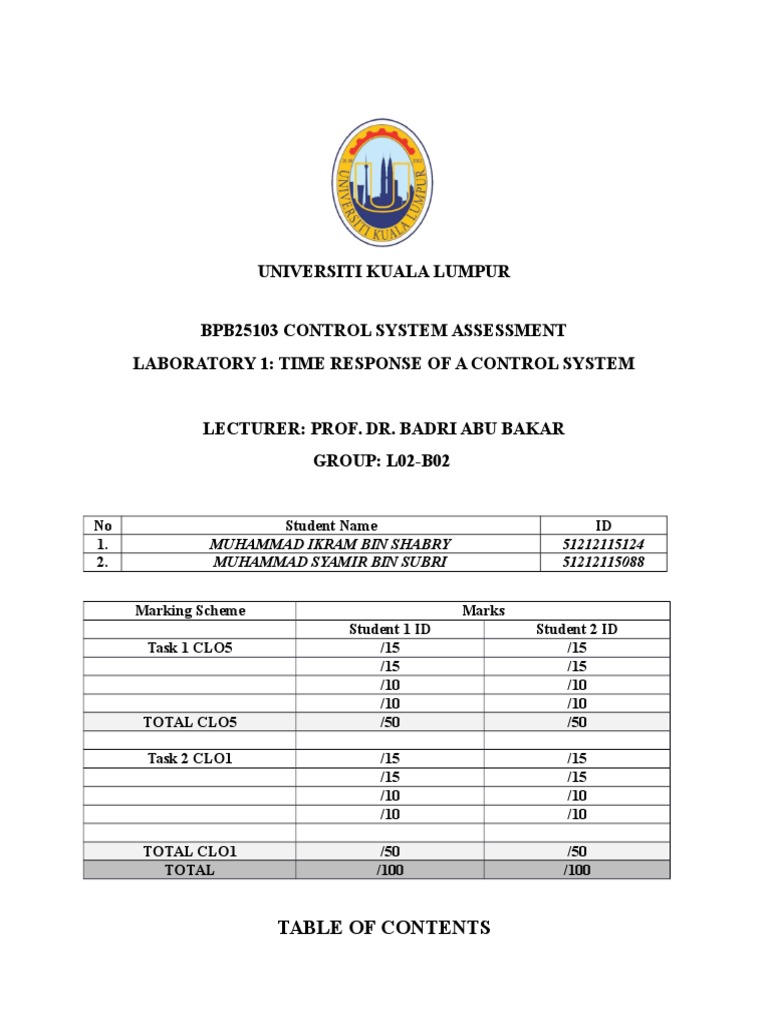 Lab 1 Control System Pdf Control System Servomechanism