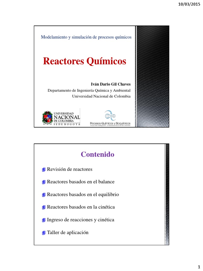 Reactores Quimicos PDF | PDF | Reactor Quimico | Equilibrio químico