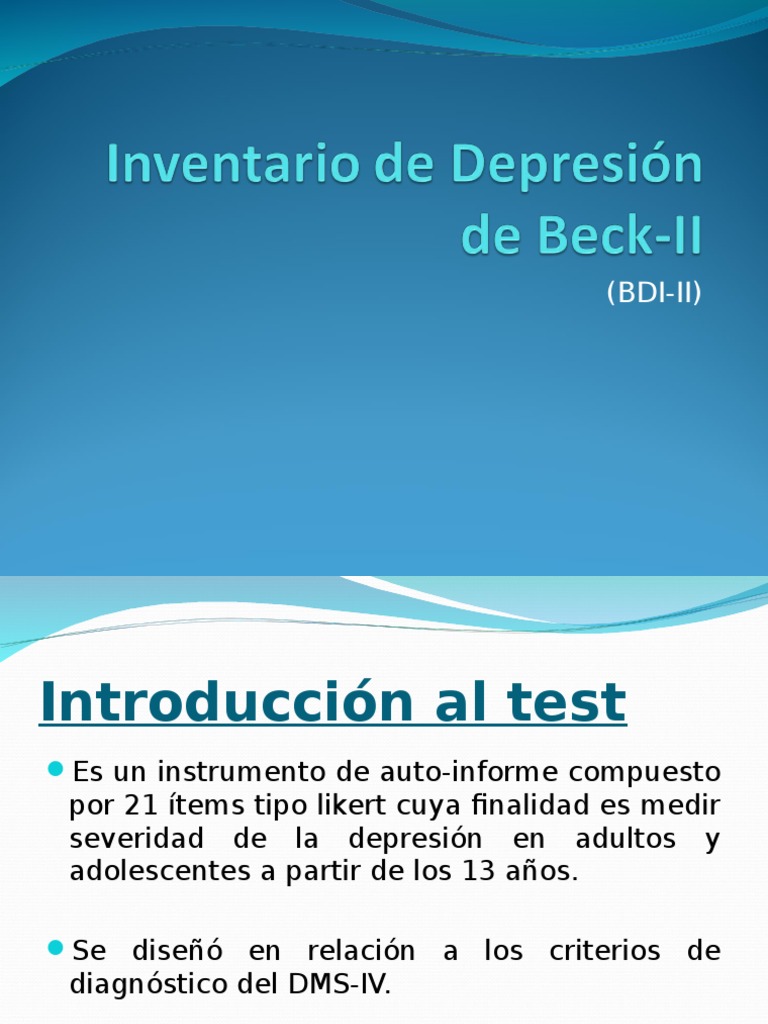 Inventario de Depresión de Beck BDI-II | PDF