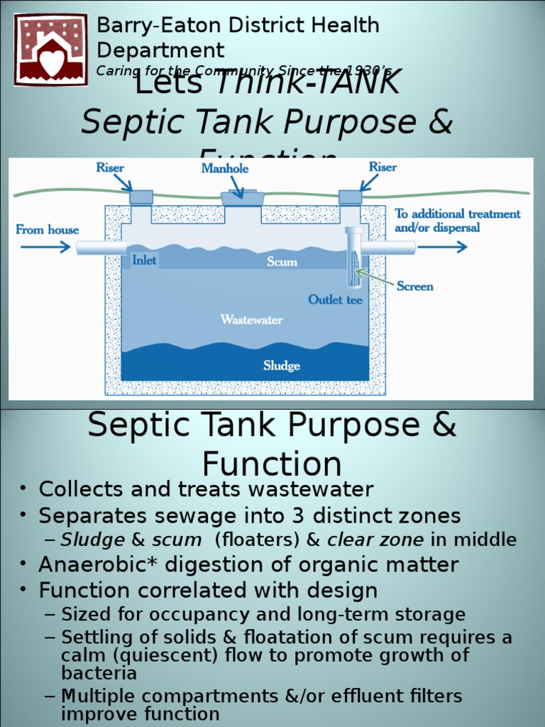 Septic Tank Purpose _ Function.ppt | Septic Tank | Sewage Treatment