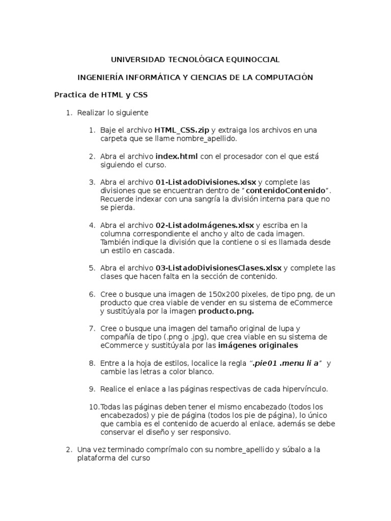 Practica de HTML y CSS | PDF