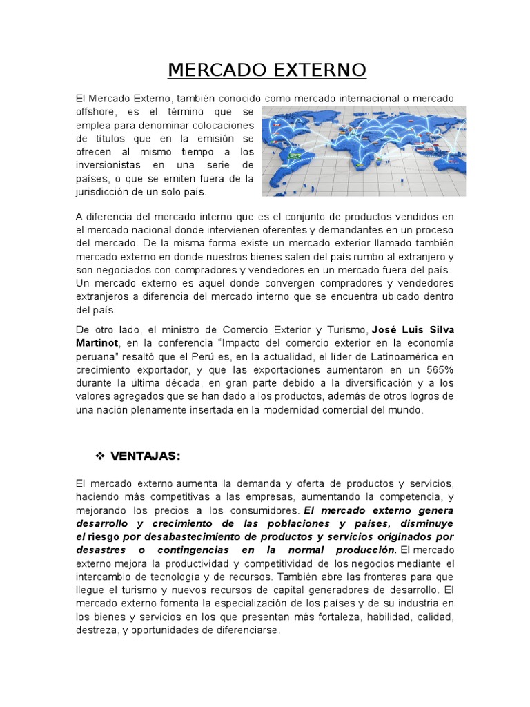 Mercado Externo | PDF | Exportaciones | Mercado (economía)