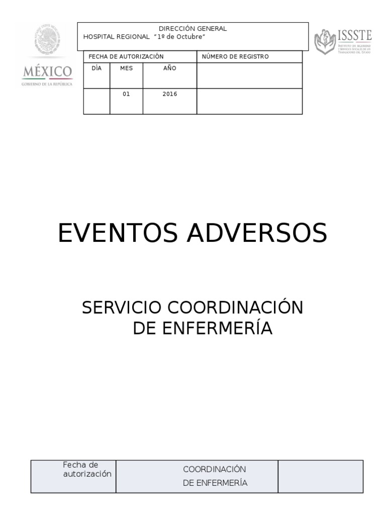 Eventos Adversos en Enfermería | PDF | Seguridad del paciente | Enfermería