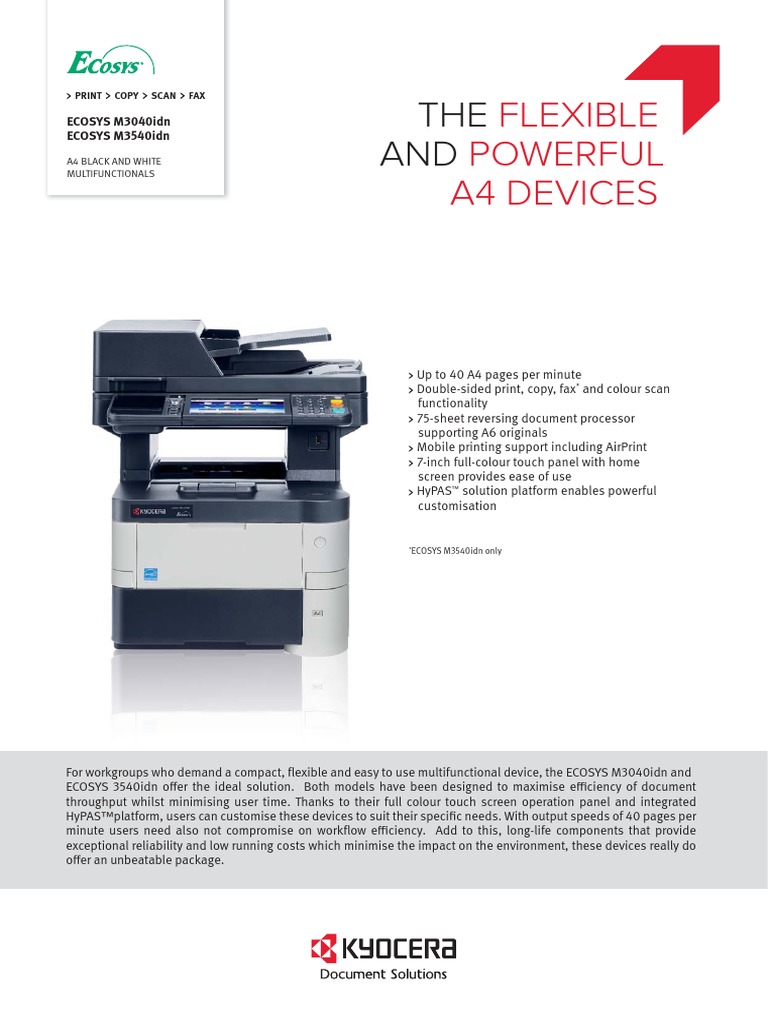 Ecosys m3040idn m3540idn m3550idn m3560idn | Image Scanner | Fax