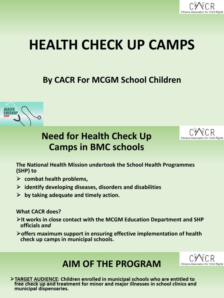 Health Check Up Camps in Schools | PDF | Optometry | Medicine