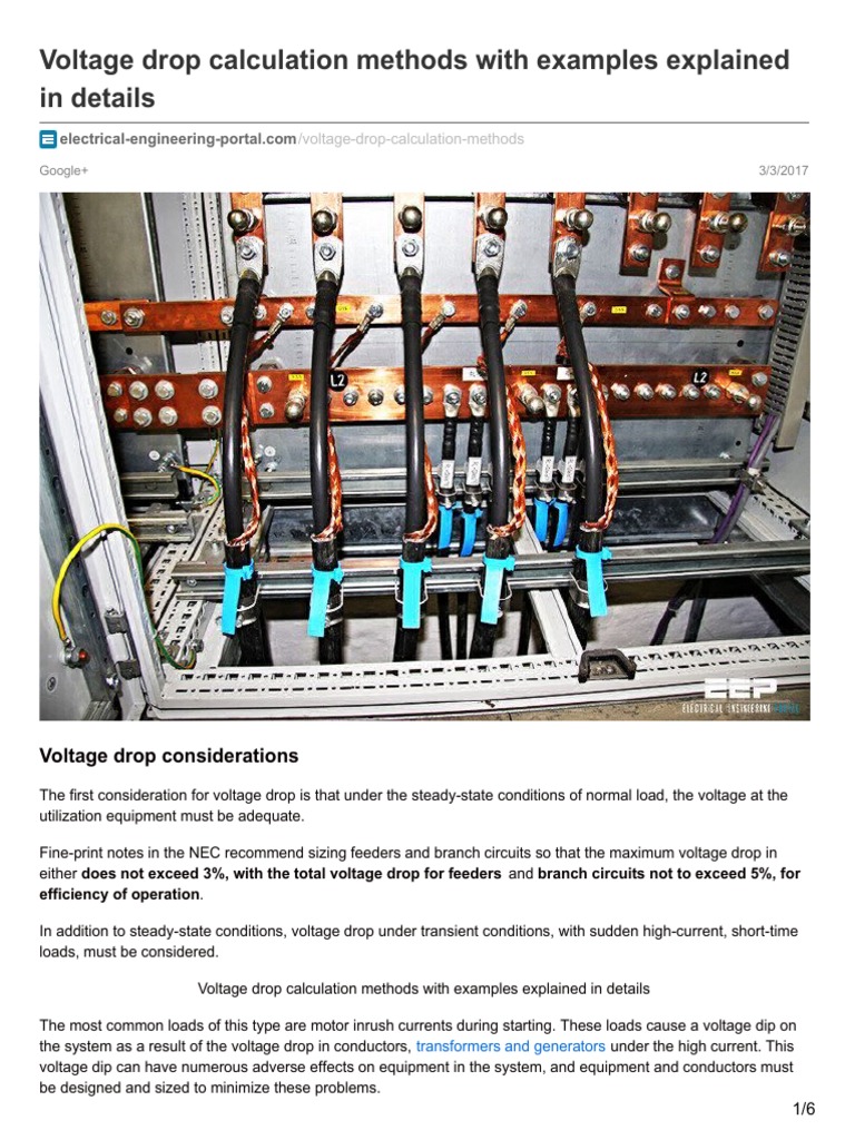 Voltage Drop Calculation Methods Explained | PDF | Electrical Impedance ...