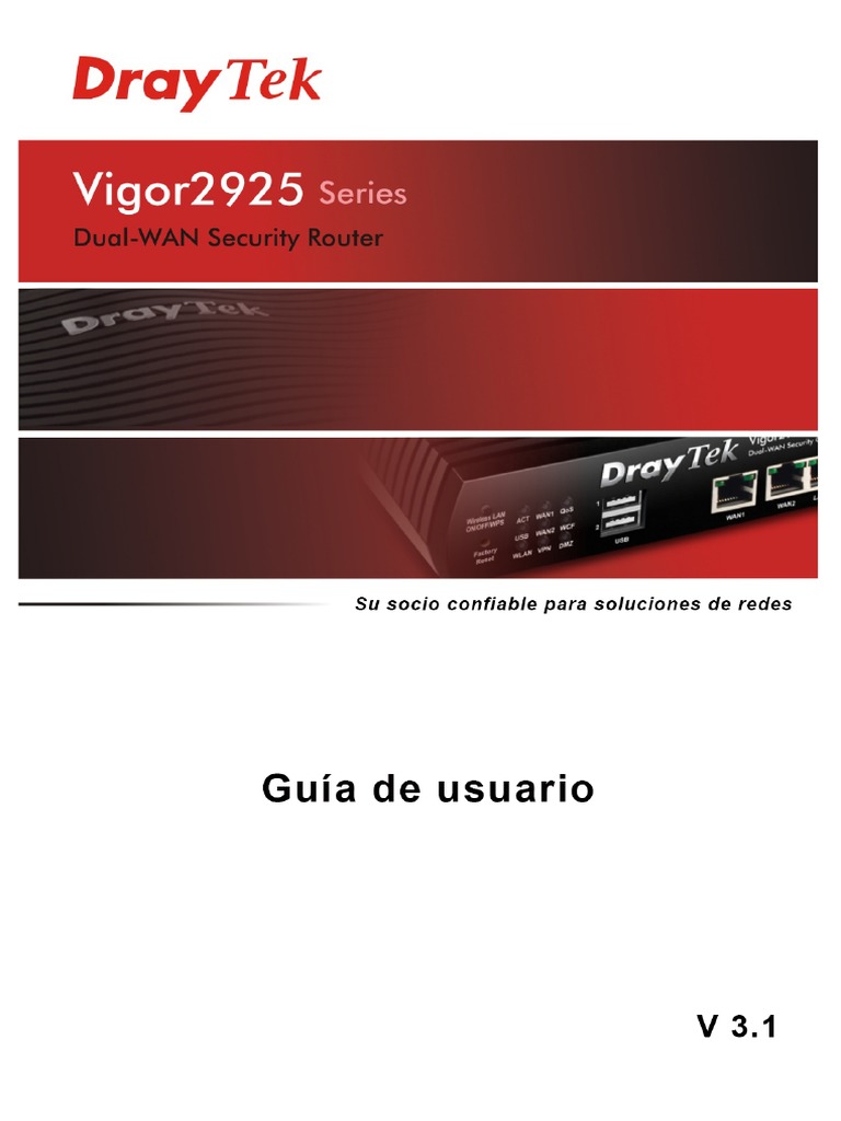 DrayTek QS Vigor2925 V3.1 Spanish | PDF | Red de computadoras | Microsoft Windows