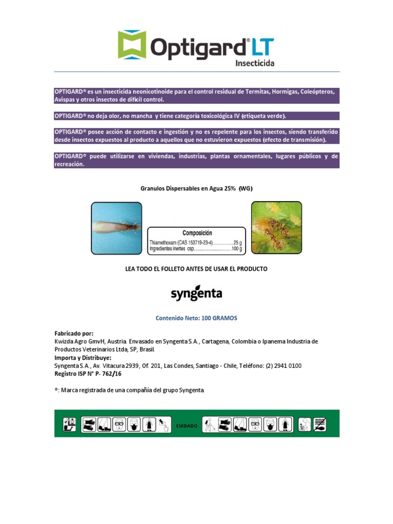 Ficha Tecnica Optigard LT Granulos Dispersibles Kwizda Agro | PDF ...