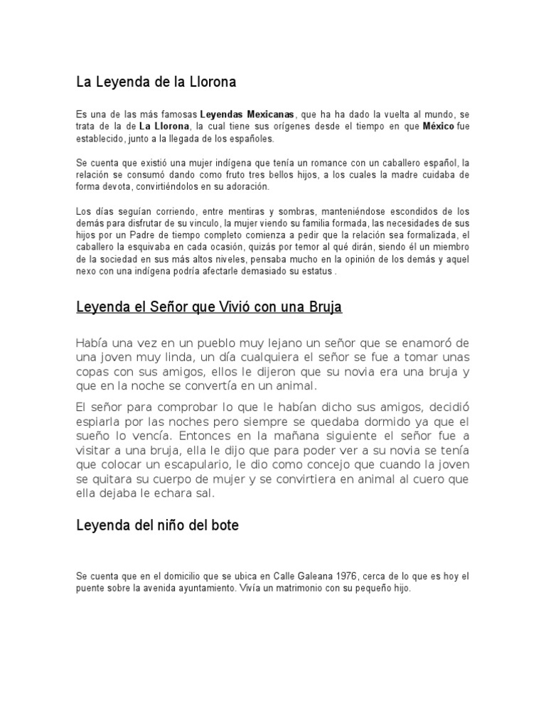 La Leyenda de La Llorona | PDF