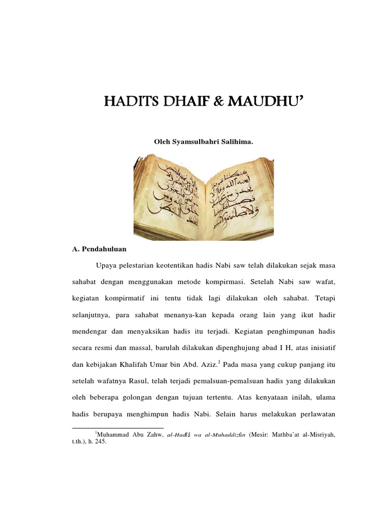 Artikel Hadits Dhaif & Maudhu' PDF | PDF