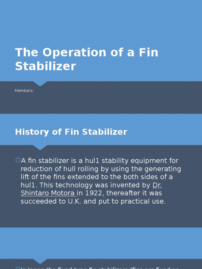 The Operation of A Fin Stabilizer | PDF | Servomechanism | Ships