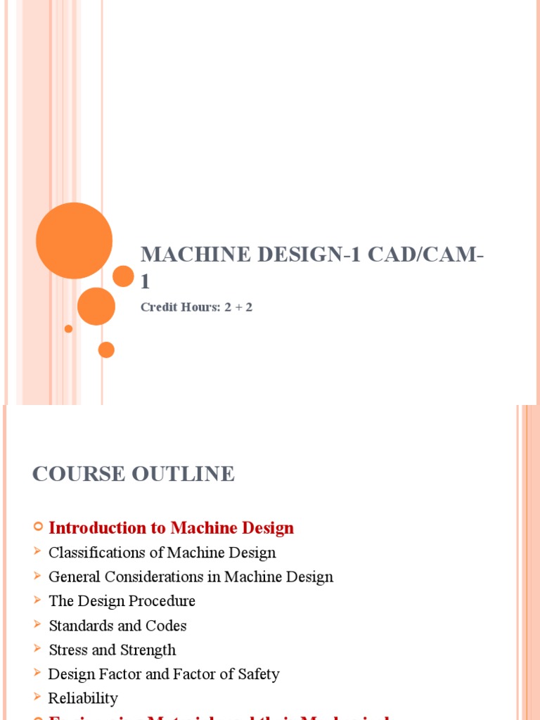 Machine Design CAD/CAM Course Outline | PDF