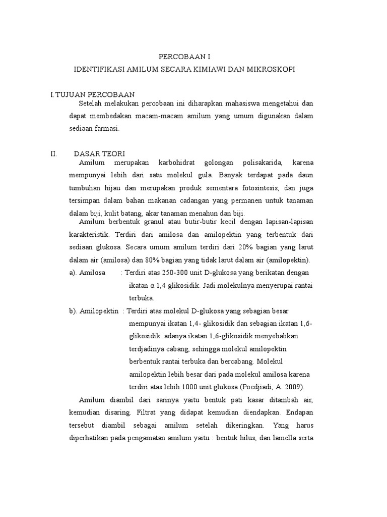 Laporan Farmakognosi Amilum | PDF