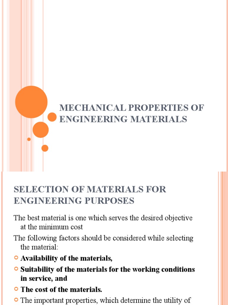 Mechanical Properties of Engineering Materials | PDF | Strength Of ...