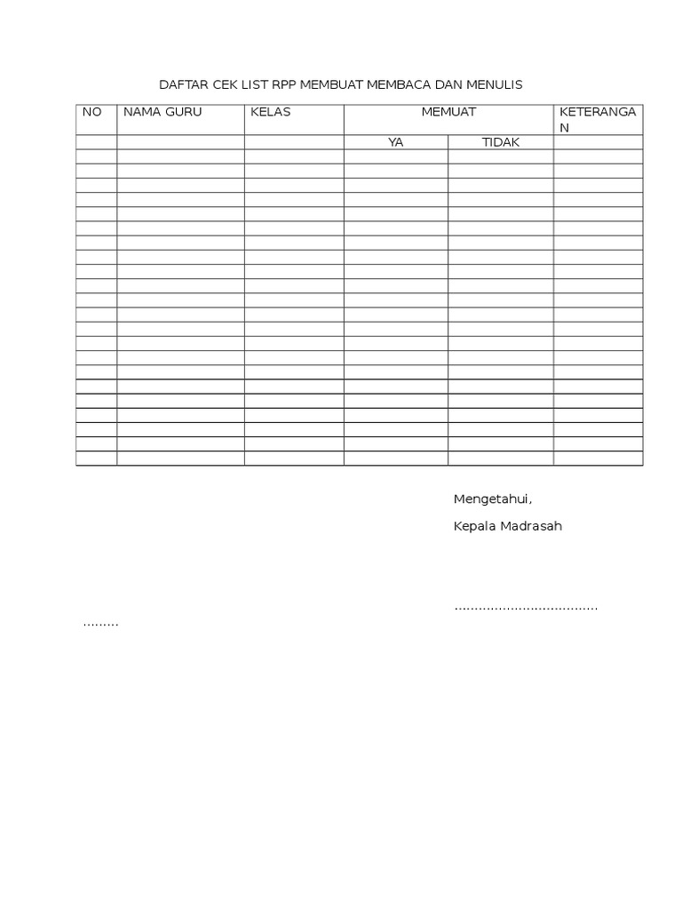 44.daftar Cek List Dokumen Karya Siswa | PDF