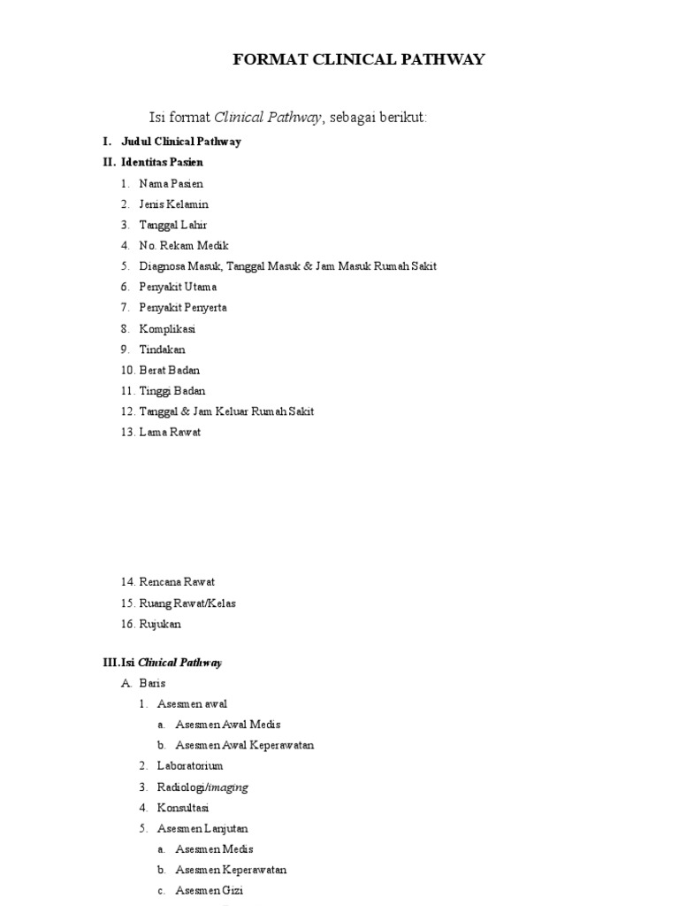 Format Clinical Pathway | PDF