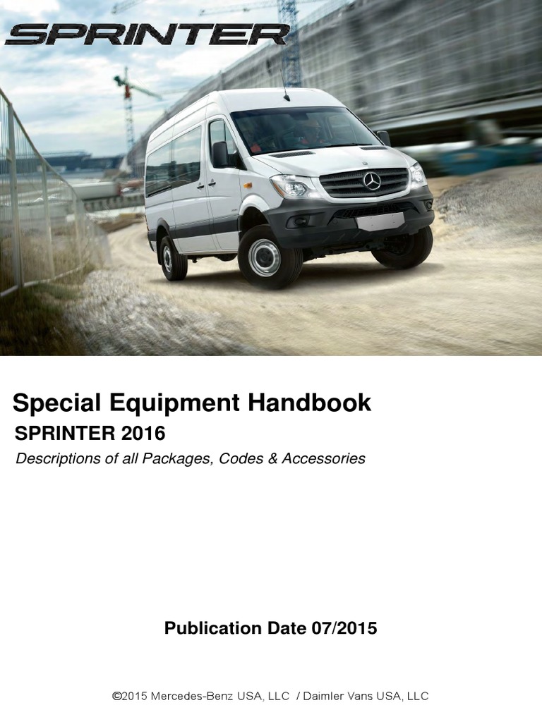 2016 Sprinter Handbook | Download Free PDF | Mercedes Benz Sprinter | Van