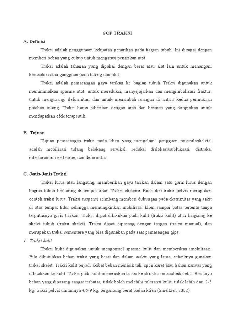 Panduan Lengkap Traksi Medis untuk Fraktur | PDF