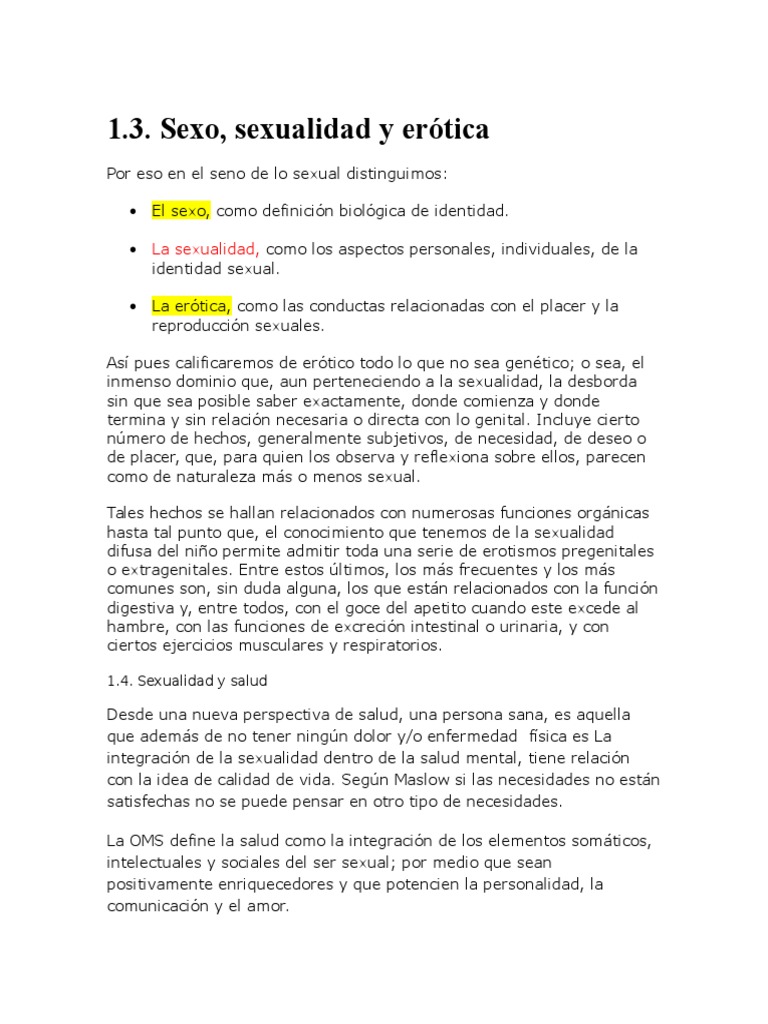 Psicologia De La Sexualidad 03 Sexualidad Humana Programa De Las Naciones Unidas Para El 