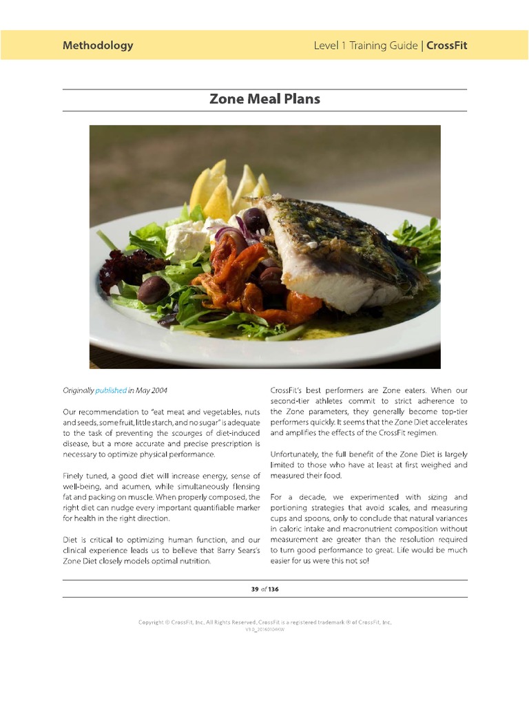 The Zone Diet CrossFit | PDF