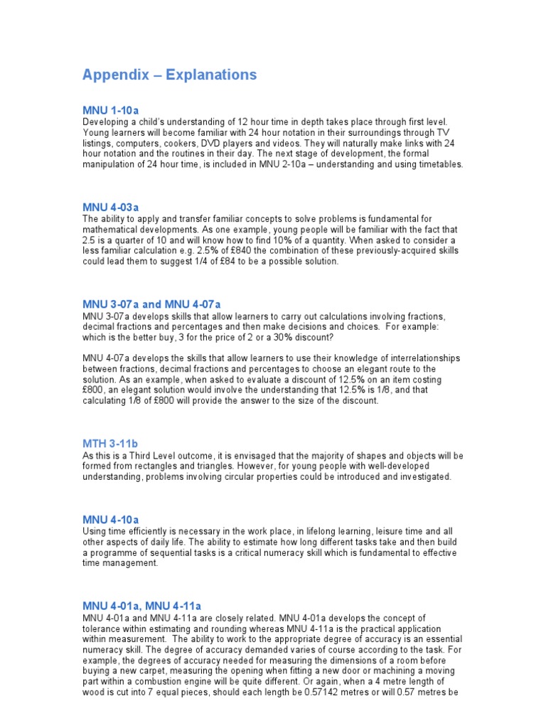 Appendix - Mathematics | PDF | Fraction (Mathematics) | Teaching ...