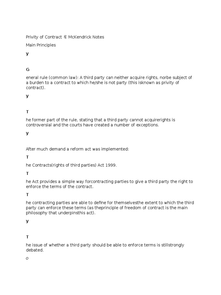 An Analysis of the General Rule of Privity of Contract and its ...