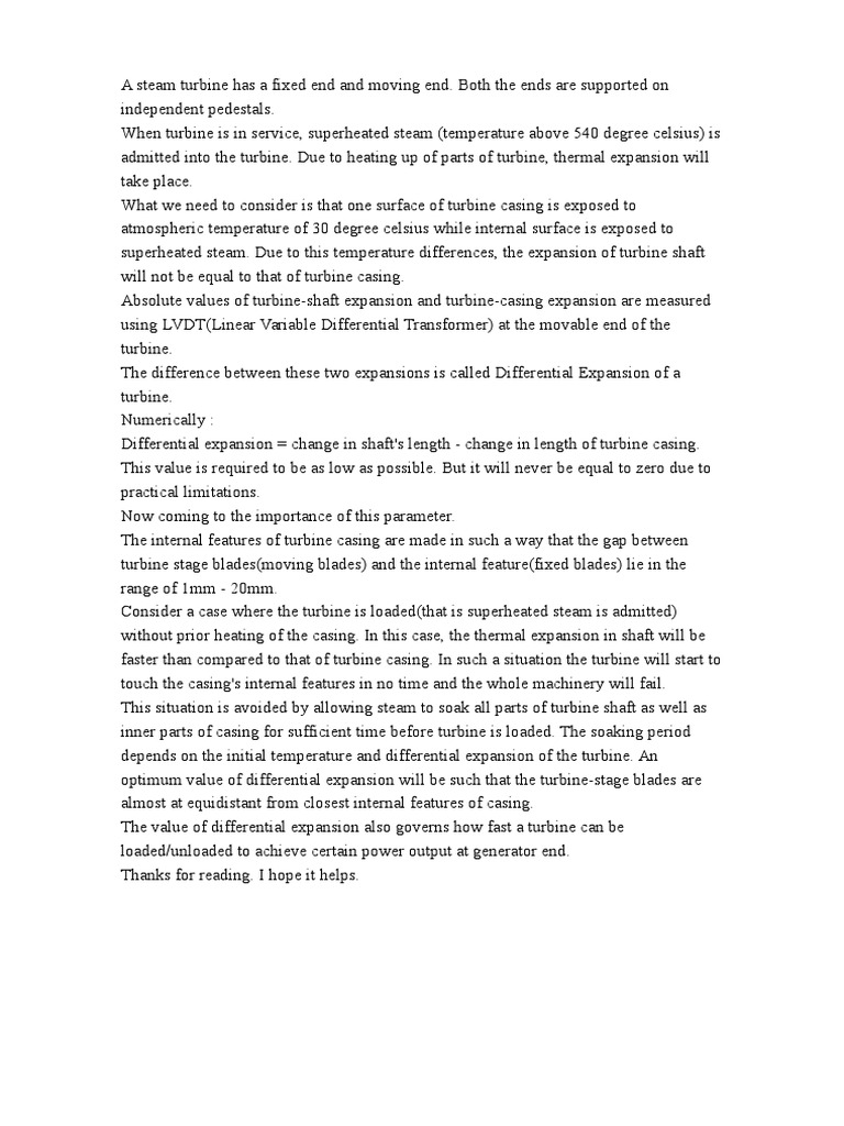 Understanding Differential Expansion in Turbines | PDF | Home & Garden ...