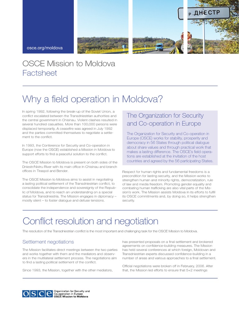 Why A Field Operation in Moldova?: OSCE Mission To Moldova | PDF ...