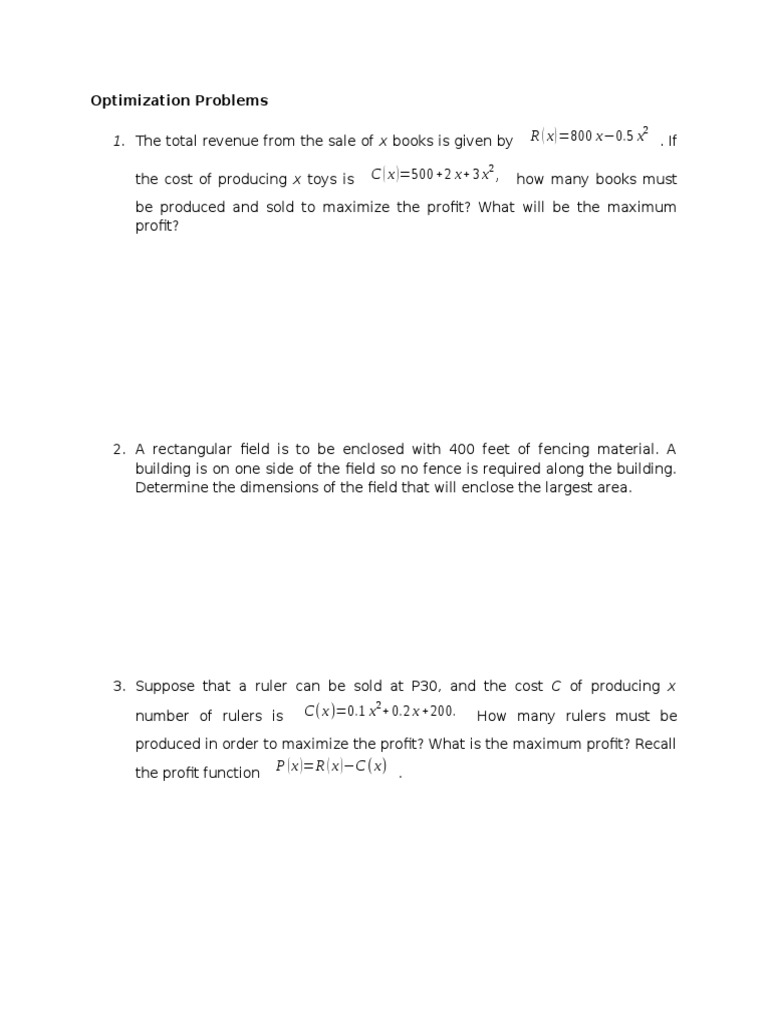 Optimization Problems | PDF