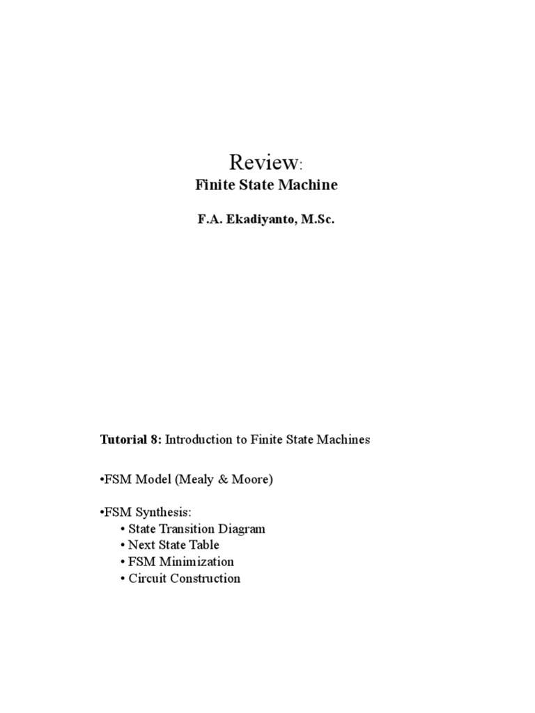 Tutorial 10 Finite State Machine | Download Free PDF | Artificial ...