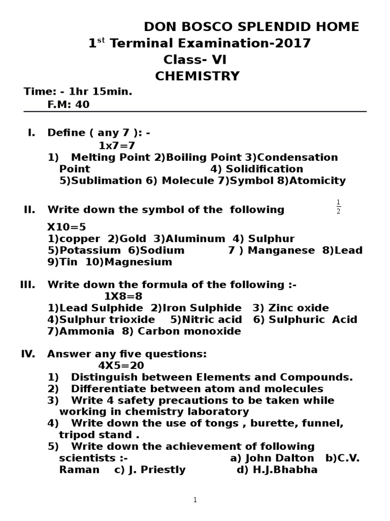 Class6 Chemistry | PDF