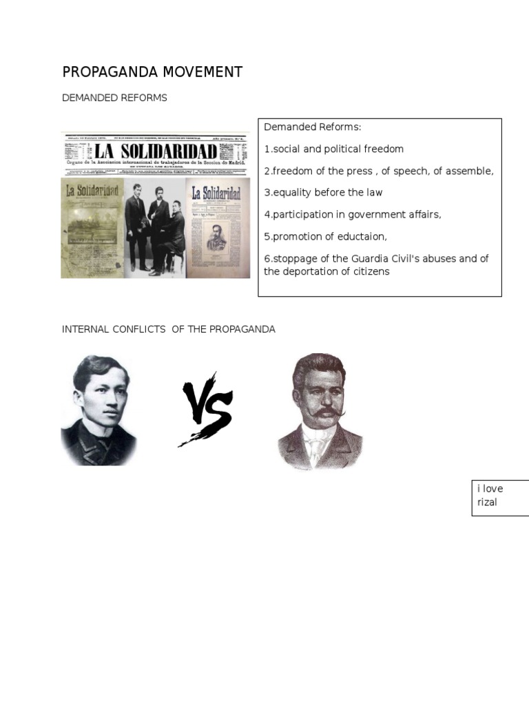 Reform Demands of the Propaganda Movement | PDF