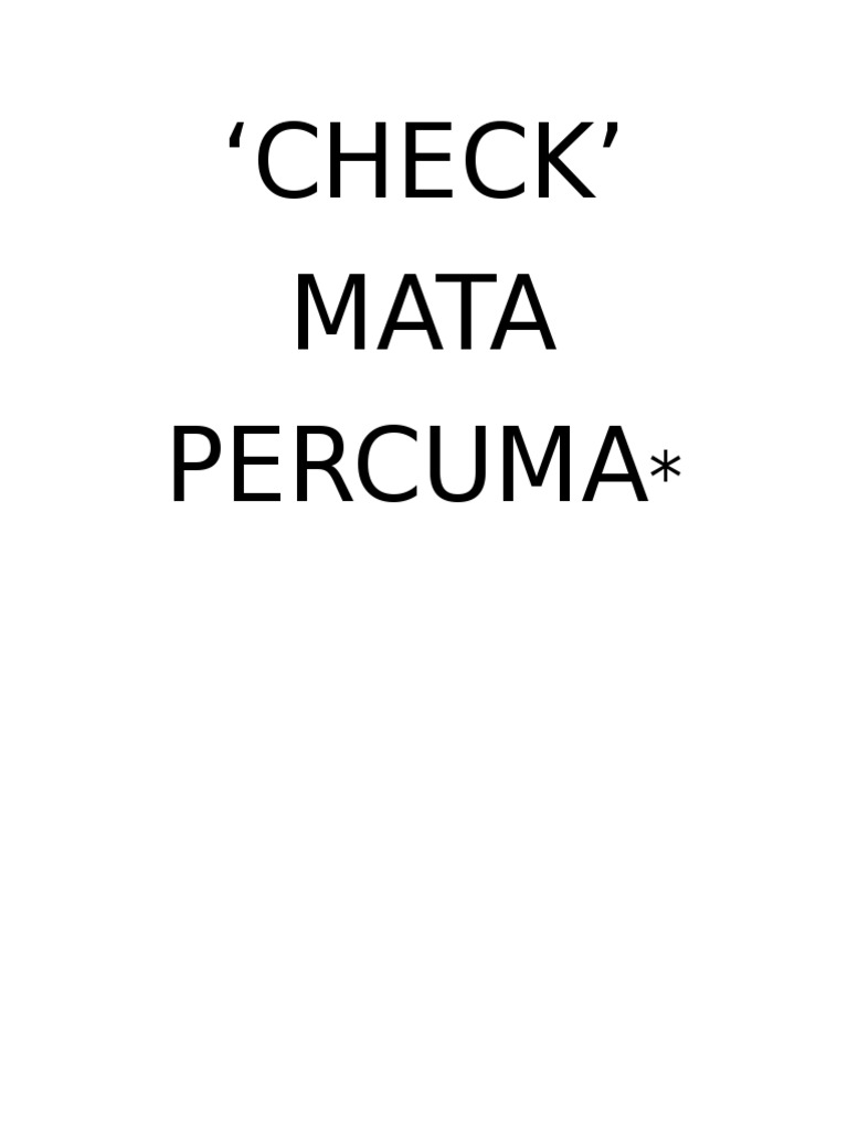 Check' Mata Percuma | PDF