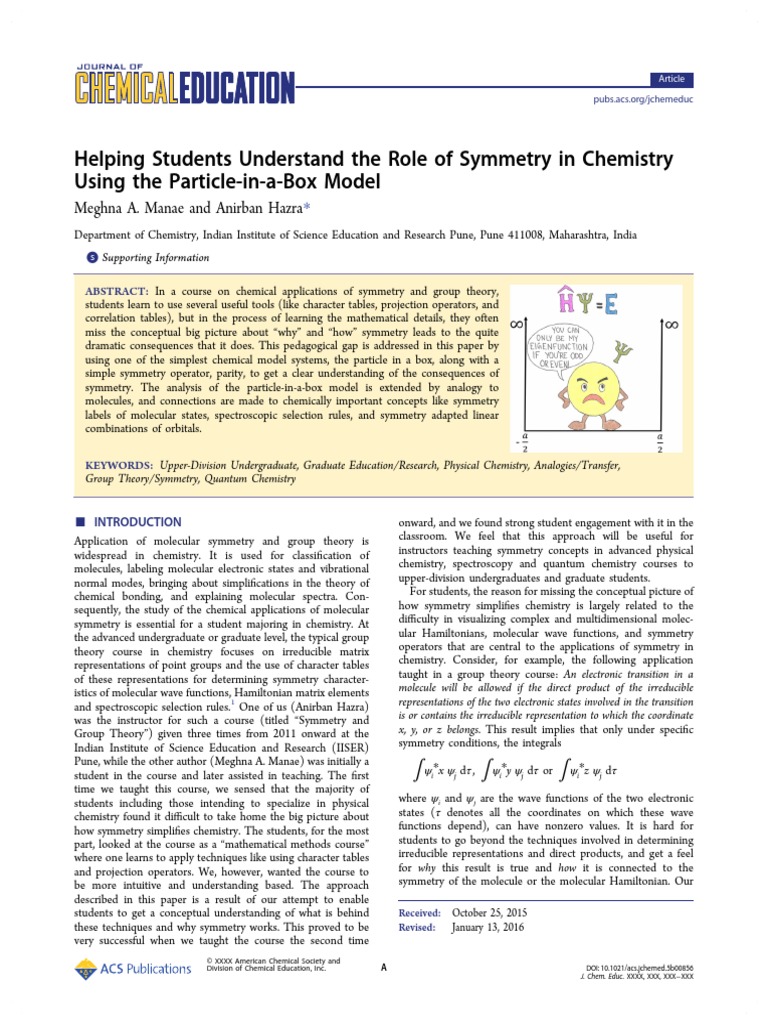 (2016) Helping Students Understand The Role of Symmetry in Chemisty ...
