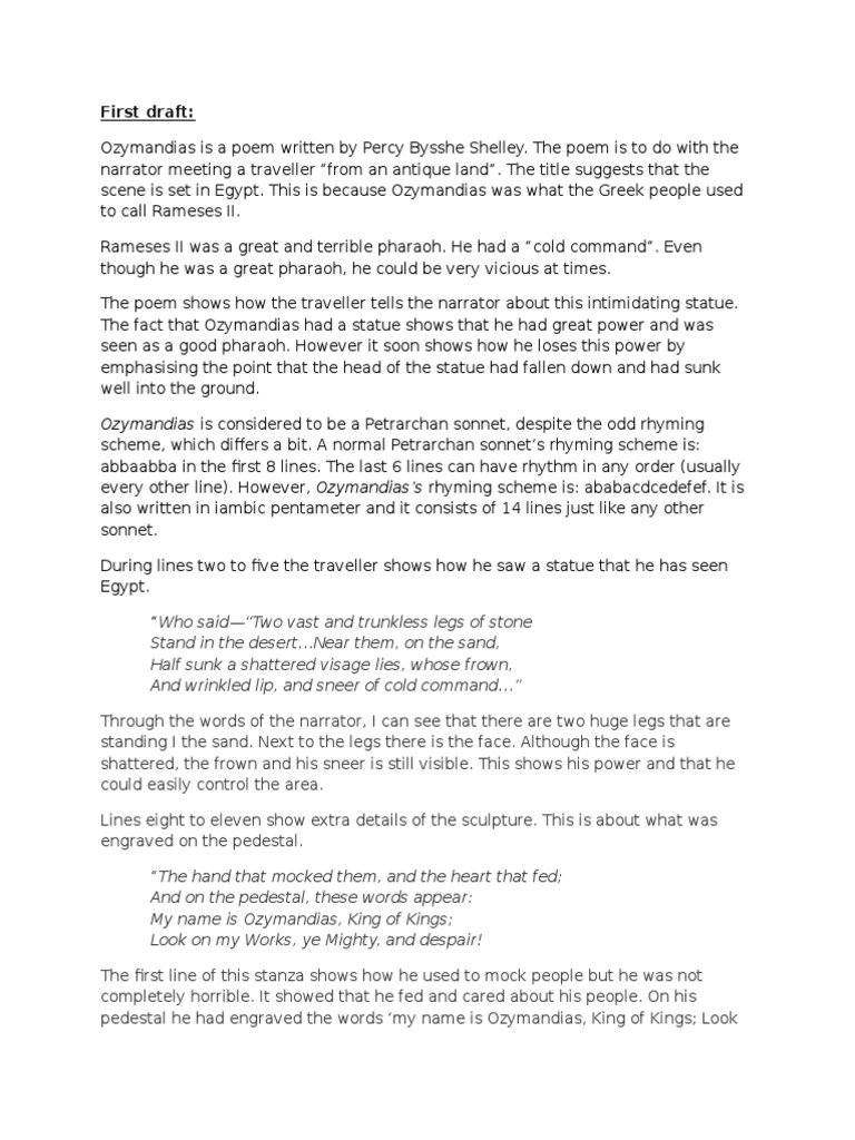 The Fall of Power: How the Poem Ozymandias Depicts the Inevitable ...