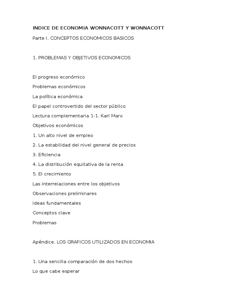 Indice de Economia Wonnacott y Wonnacott | PDF | Monopolio | Economía ...