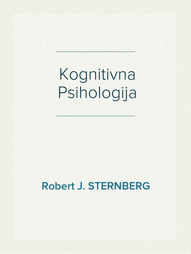 Kognitivna Psihologija | PDF