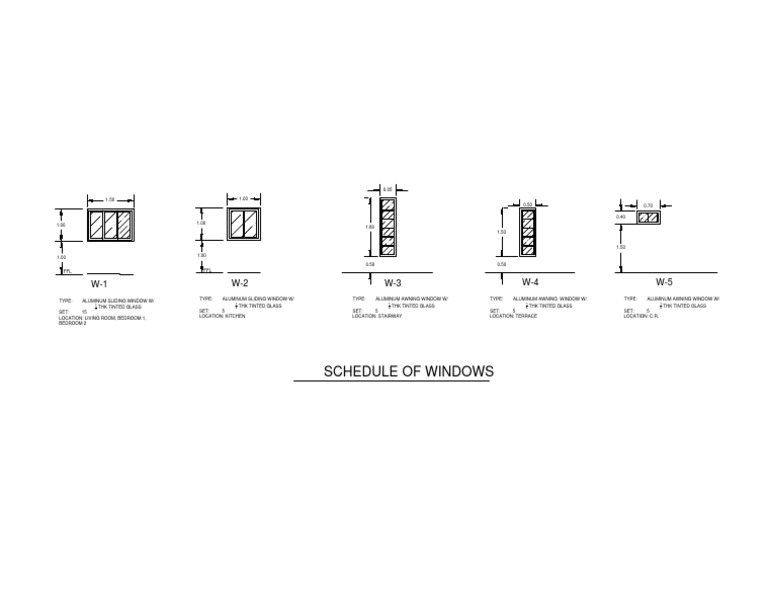Schedule of Window Types and Locations for a Residential Building | PDF ...