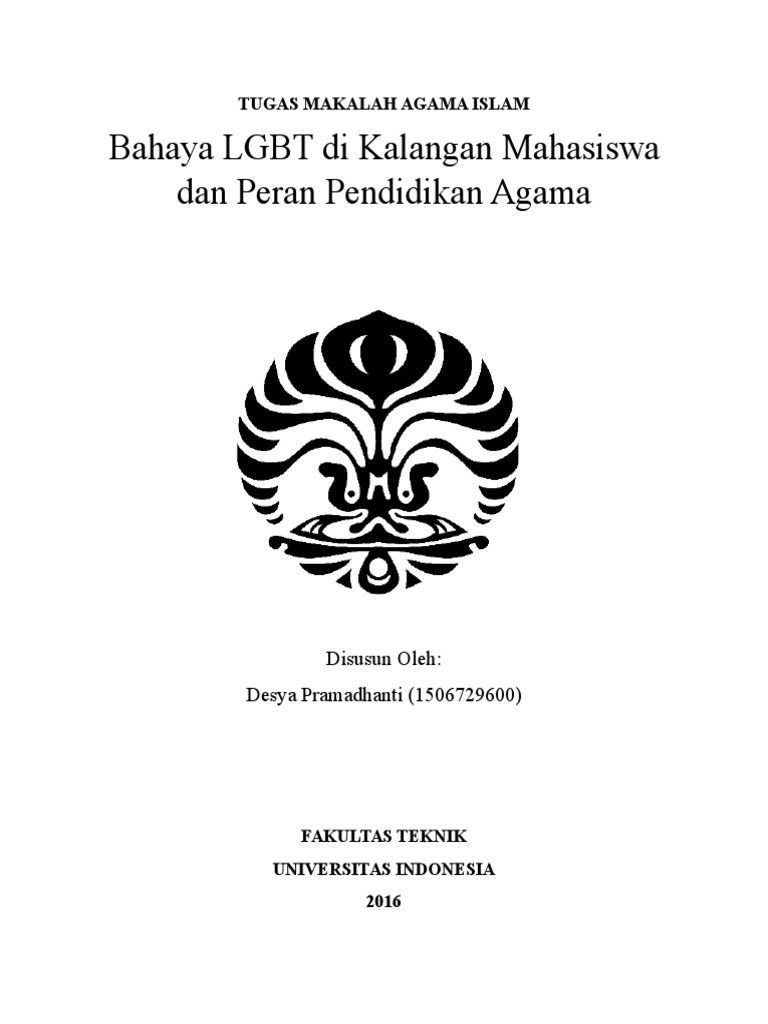 (MAKALAH) Bahaya LGBT Bagi Mahasiswa Dan Peran Agama Dalam Melawan LGBT ...