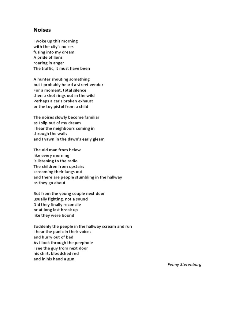 Noises - Poem PDF | PDF