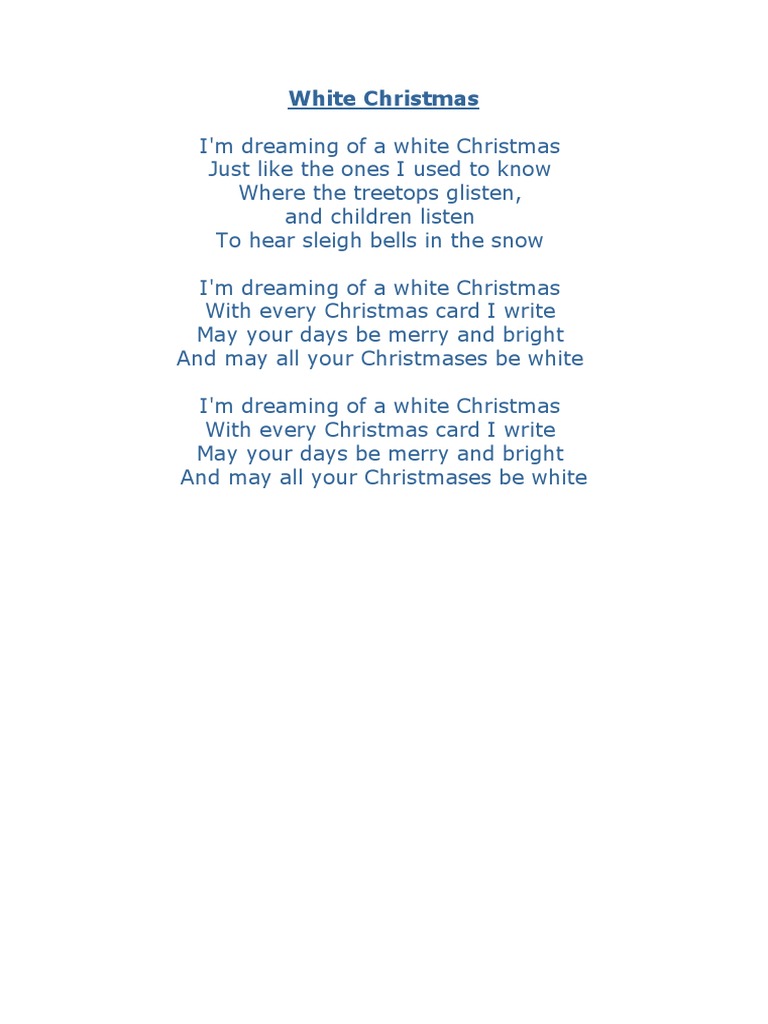 White Christmas Lyrics Summary | PDF