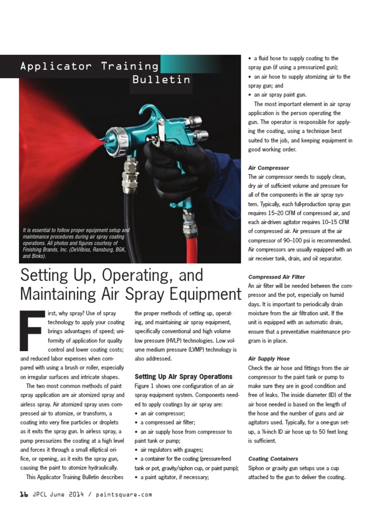 Air Spray Equipment Setup Guide | PDF | Paint | Pump