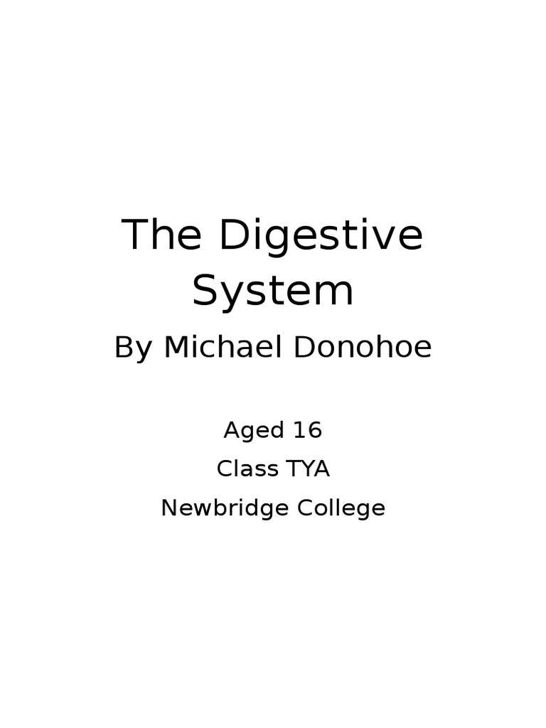 Science Project - Digestive System | PDF | Digestion | Human Digestive ...