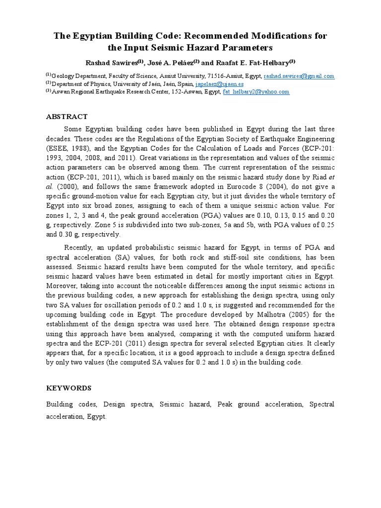 The Egyptian Building Code Recommended M PDF | PDF | Spectral Density ...