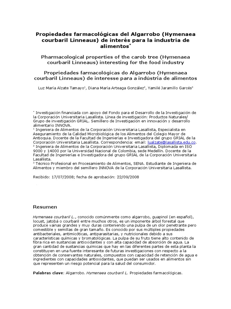 Propiedades Farmacológicas Del Algarrobo o Copinol | Descargar gratis ...