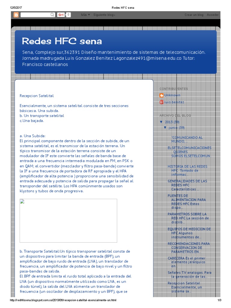 Redes HFC Sena Recepcion Satelital | PDF | Red de computadoras | Electricidad