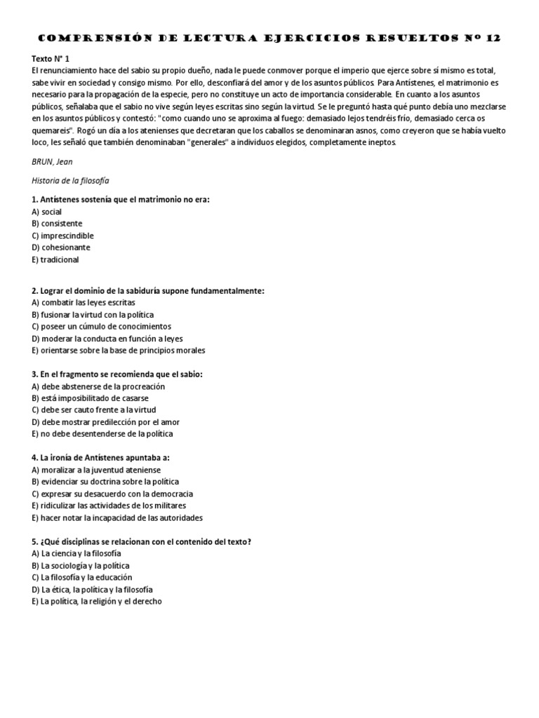 Ejercicios Resueltos de Comprensión Lectora | PDF | Science | Capitalismo